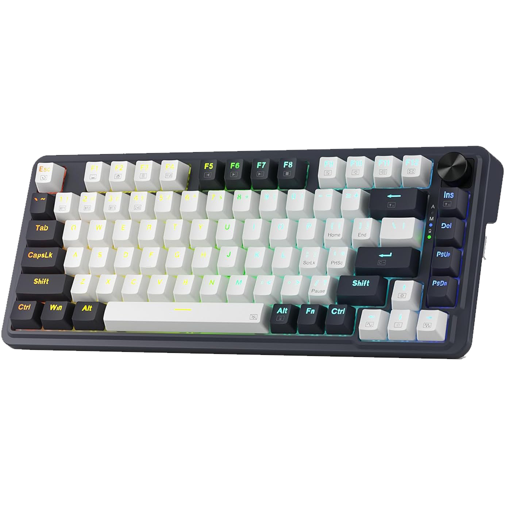 Ucal Pro K673 Pro - 75% Wired+2.4Ghz+BT Mechanical Keyboard White and ...