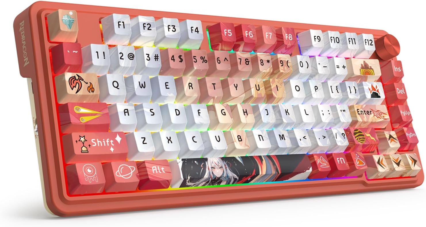 Ucal Pro K673 Pro - 75% Wired+2.4Ghz+BT Mechanical Keyboard Anime Them ...