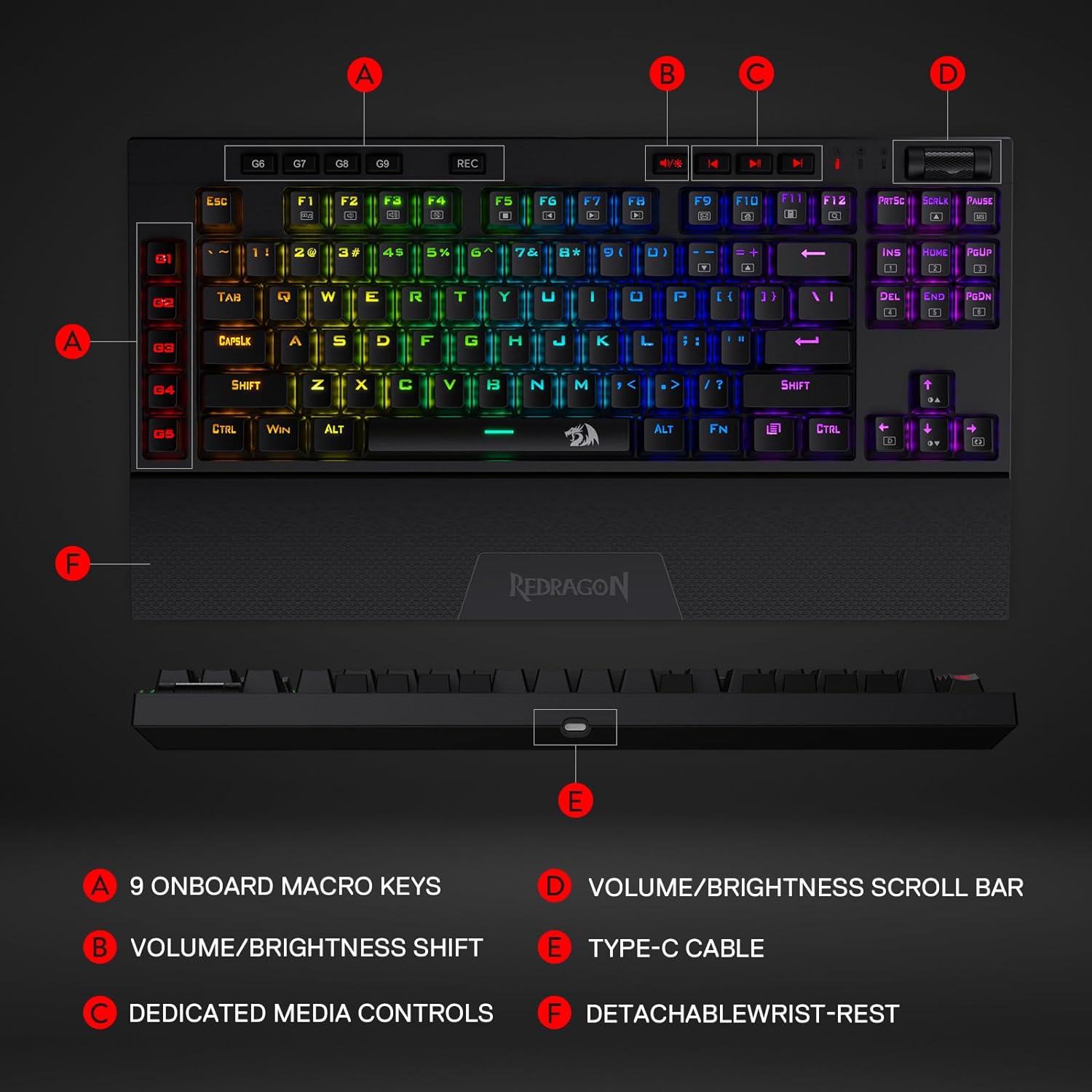 Buy Redragon Vishnu K596 Pro Mechanical Keyboard (Red Switch ...