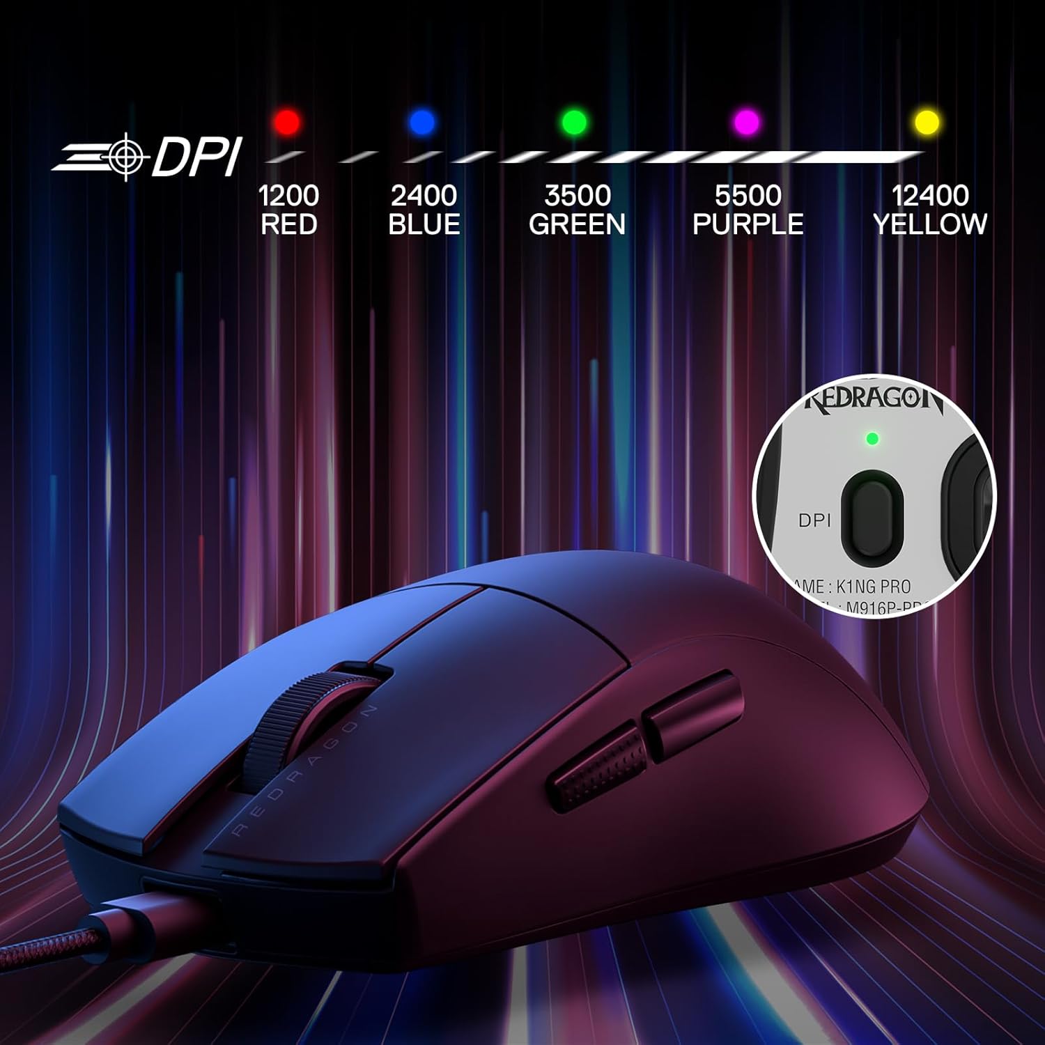 K1NG 1K M724 - Wired Gaming Mouse – Redragon India