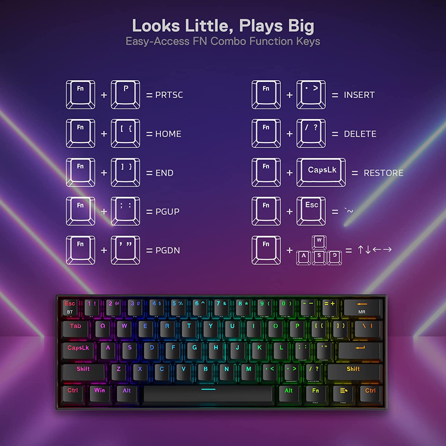 Draconic Pro K530 PRO - 60% Bluetooth+24.Ghz+Wired Mechanical Keyboard ...