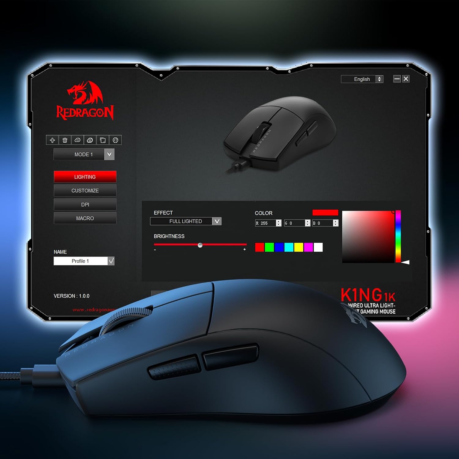 K1NG 1K M724 - Wired Gaming Mouse – Redragon India