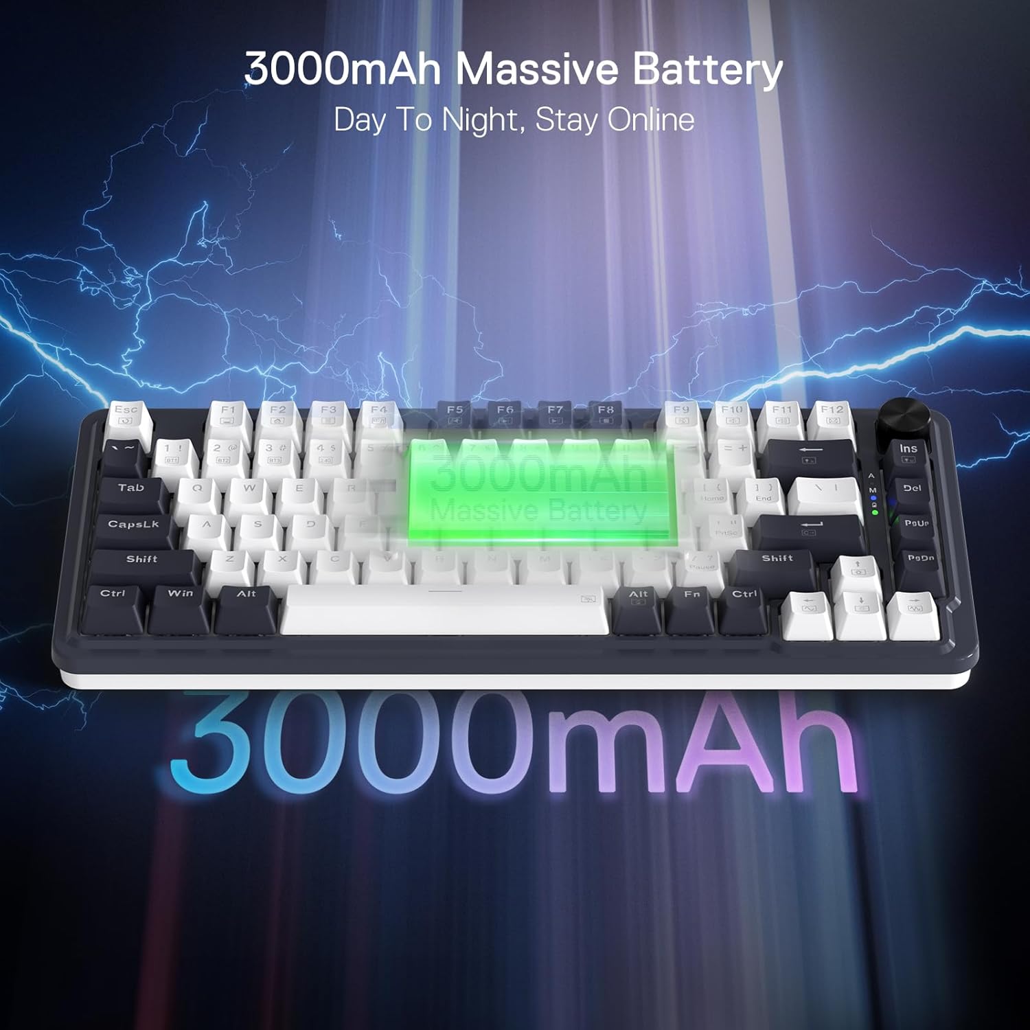 Ucal Pro K673 Pro - 75% Wired+2.4Ghz+BT Mechanical Keyboard White and ...