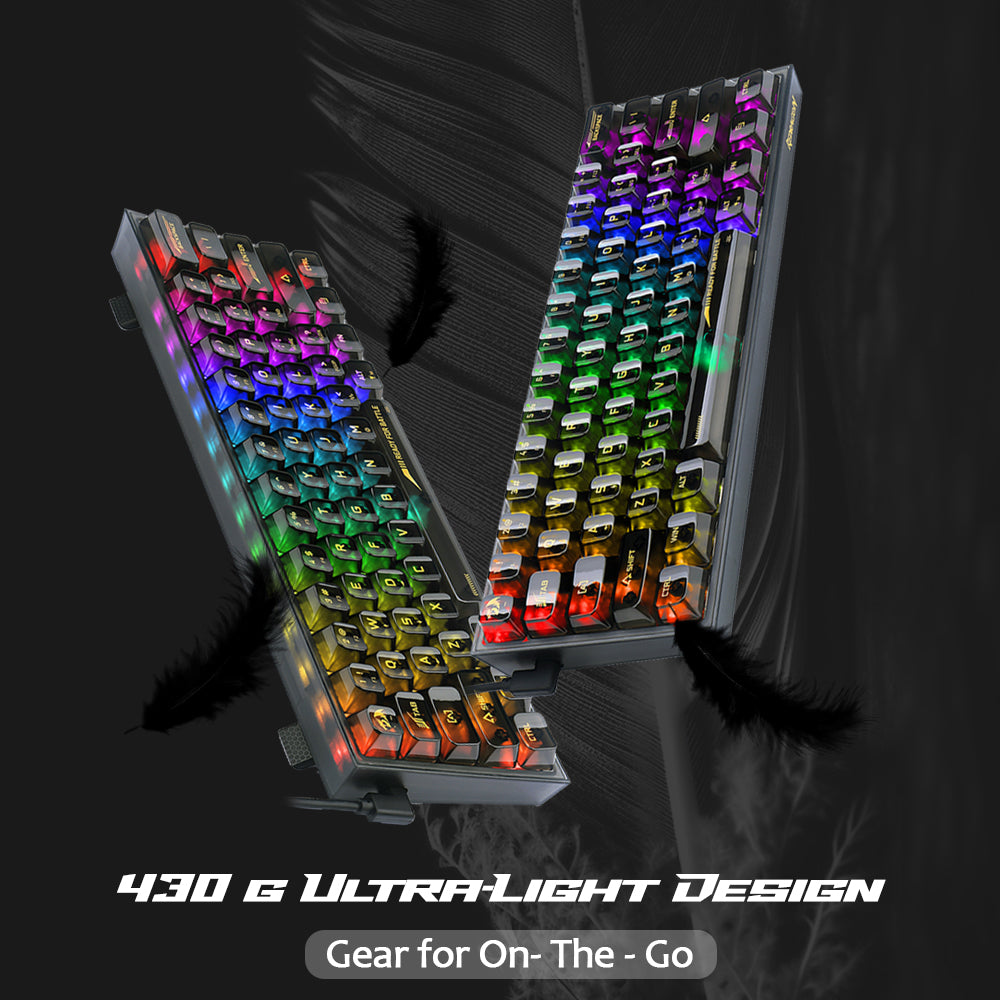 Fizz K617 - 60% Wired Mechanical Keyboard Black Transparent (Transluce