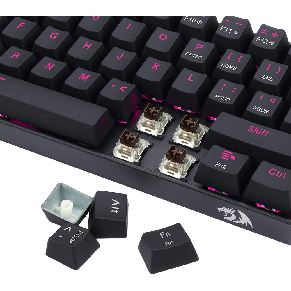 DRAGON BORN K630 - 60% Wired Mechanical Keyboard Pink LED (Brown Switc ...
