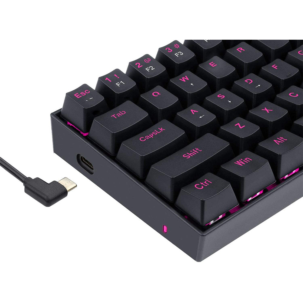 DRAGON BORN K630 - 60% Wired Mechanical Keyboard Pink LED (Brown Switc ...