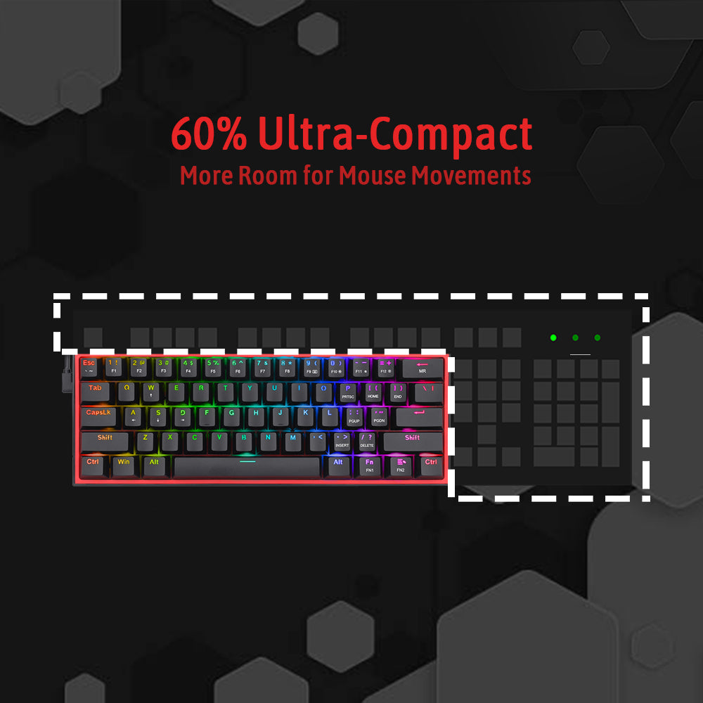 Fizz K617 - 60% Wired Mechanical Keyboard Black (Red Switches ...