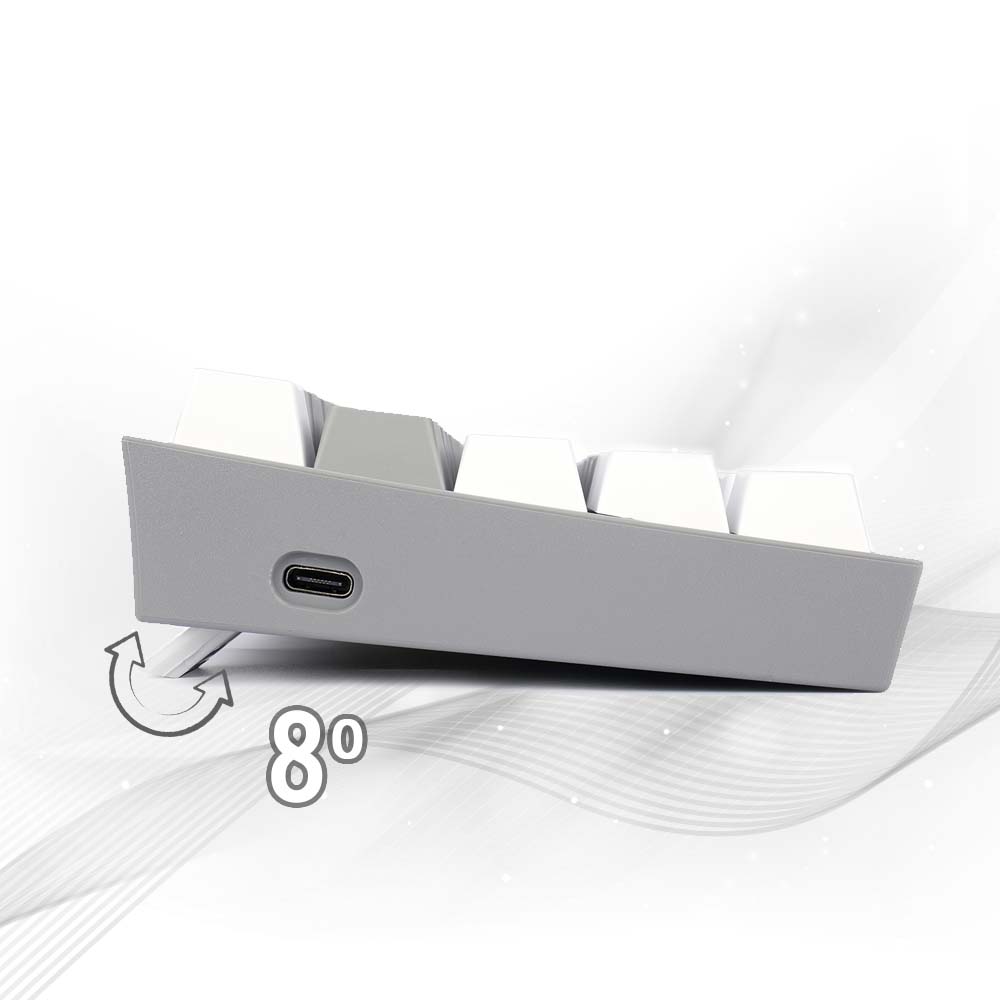 FIZZ PRO K616 - 60% Wired+2.4Ghz+BT Mechanical Keyboard Grey and White ...